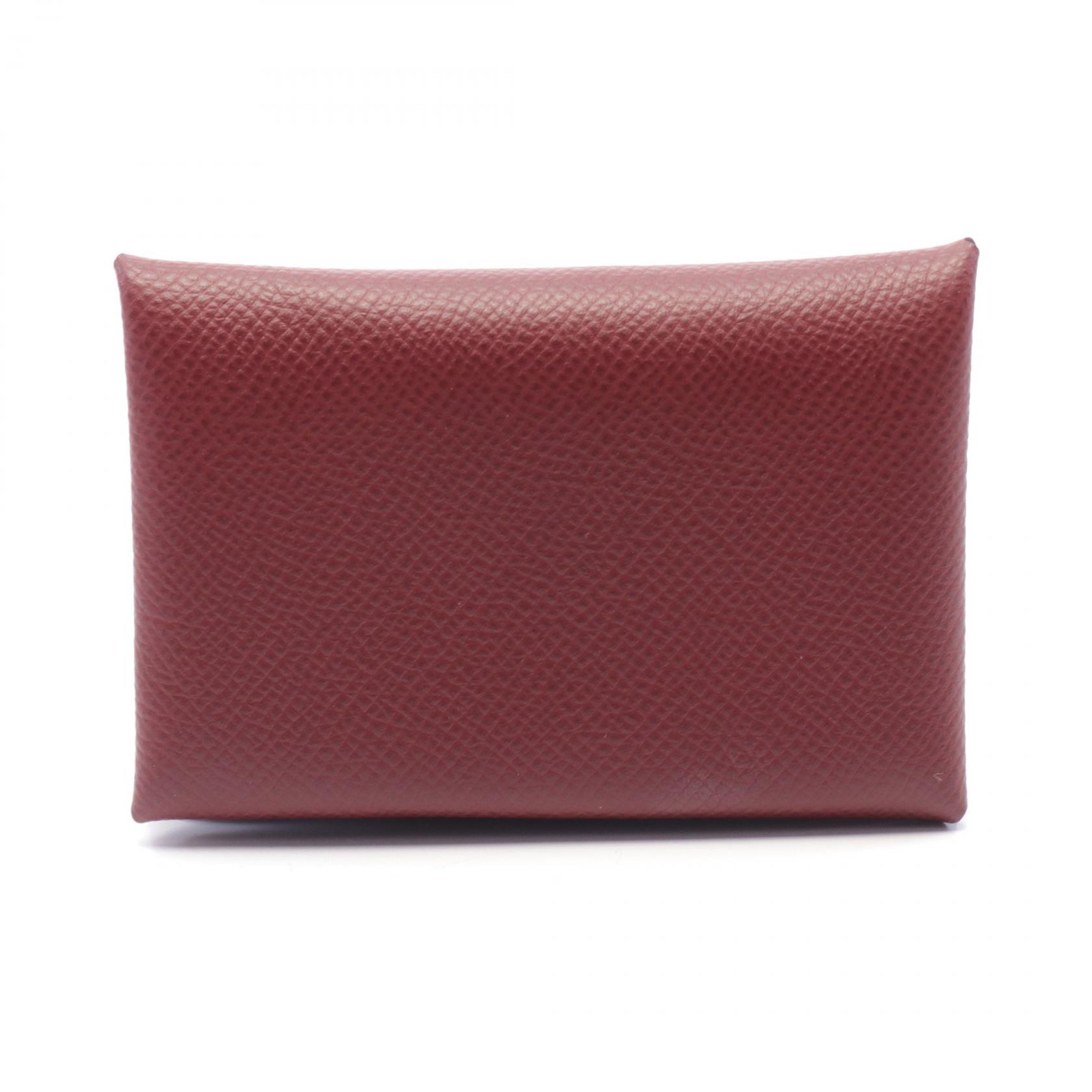 HERMES Calvi Verso coin case purse wallet B Epsom Rouge H HERMES Calvi Verso coin case purse wallet B Epsom Rouge H
