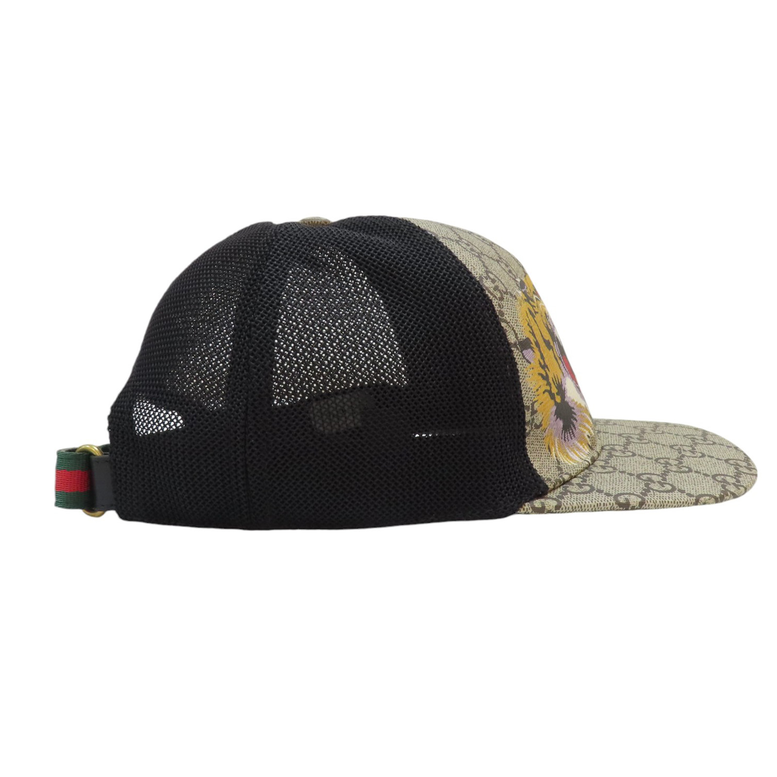 GUCCI Tiger Print GG Supreme Canvas Baseball Cap Brown Size GUCCI Tiger Print GG Supreme Canvas Baseball Cap Brown Size